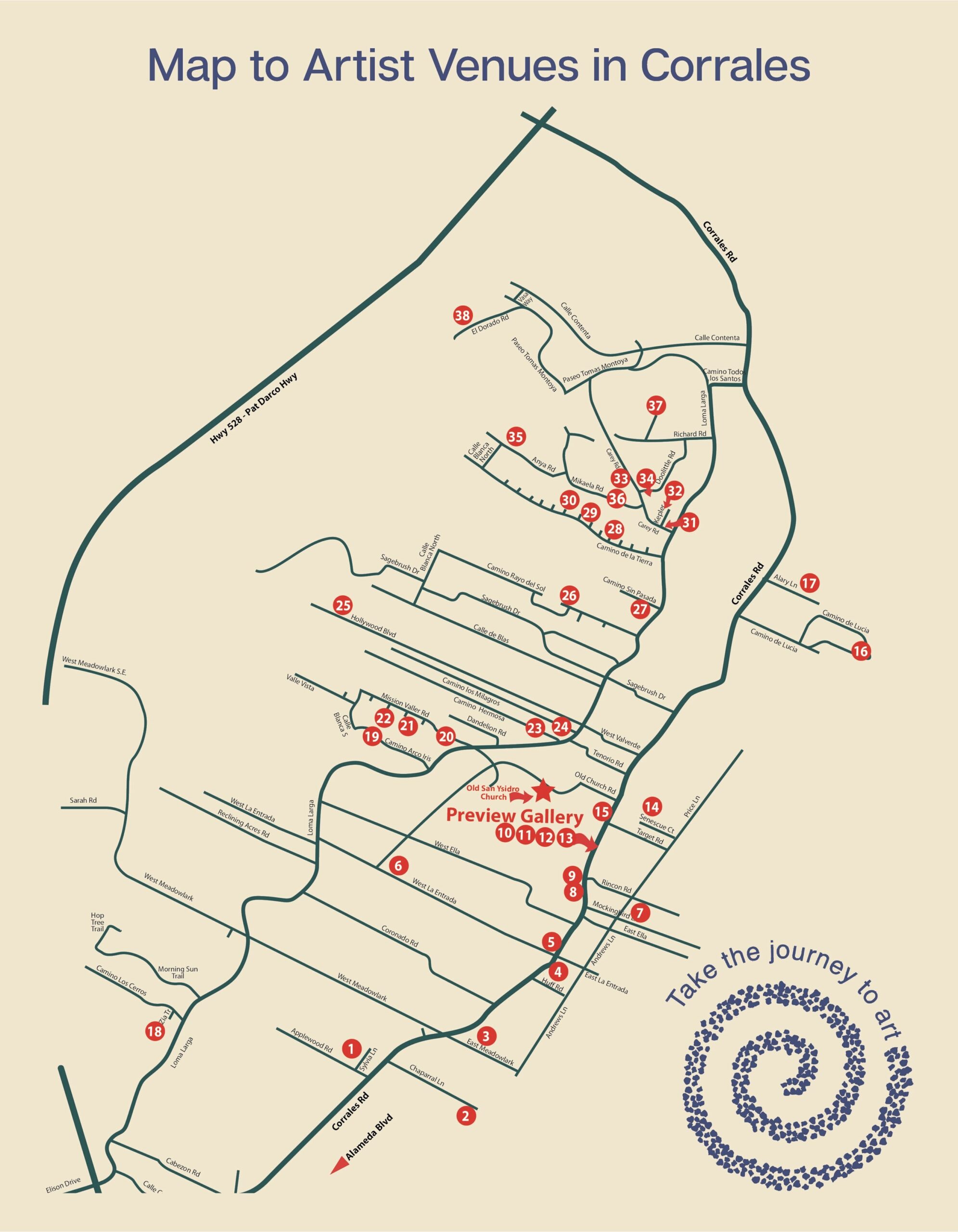 Venues 2023 CAST Map | Corrales Society of Artists